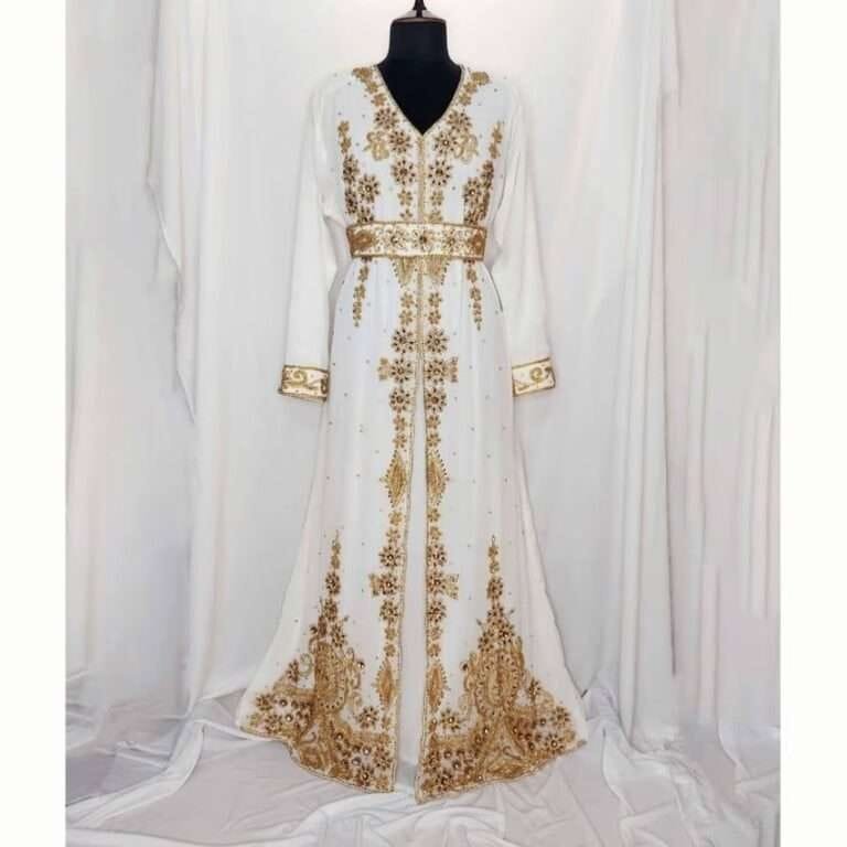 Buy Dubai Moroccan Kaftan Farasha Abaya - Hand Beaded Zari Work Full ...
