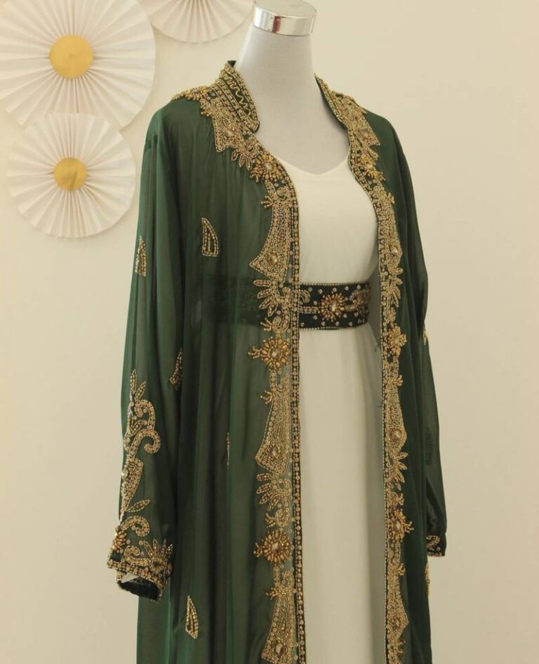 Buy Royal Moroccan Kaftan Jacket with Handcrafted Gold Embroidery ...